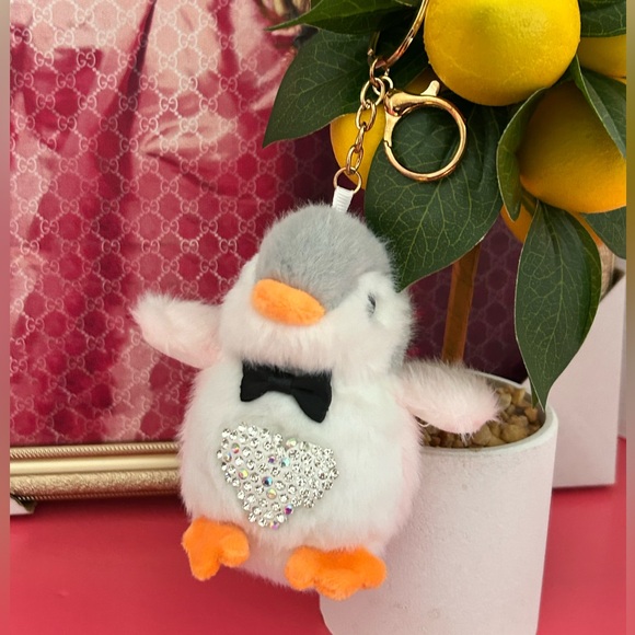 Accessories | Plush Duck Keychain With Bow Tie And Sparkly Heart ...